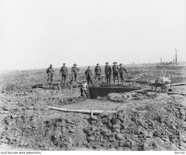 An informal group portrait of unidentified engineers of the 1st ...
