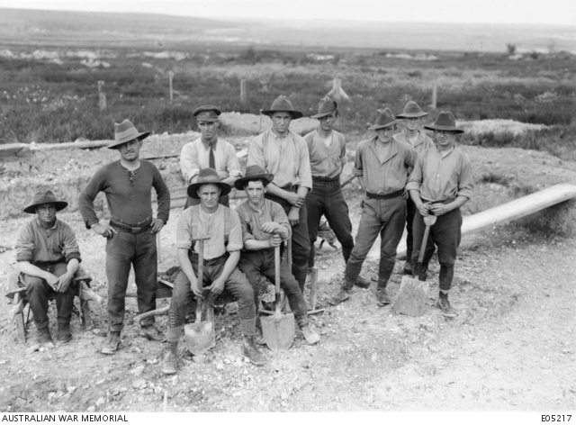 An informal group portrait of ten members of the 2nd Australian ...