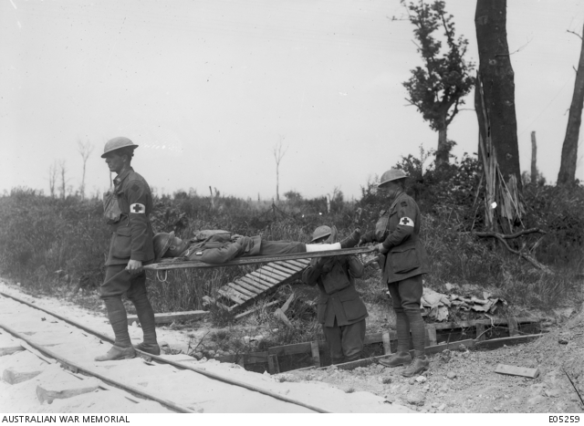 Two unidentified stretcher bearers of the 2nd Australian Division ...