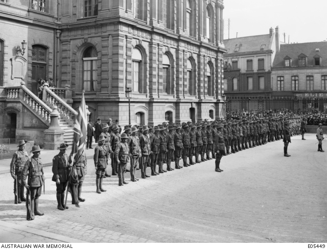 A Guard of Honor, composed of unidentified members of the Australian ...