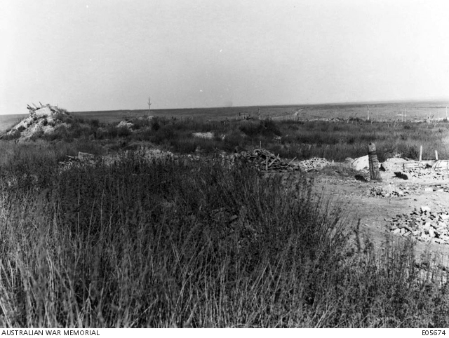 Courcelette, France. 30 September 1919. Rubble and ruins of buildings ...