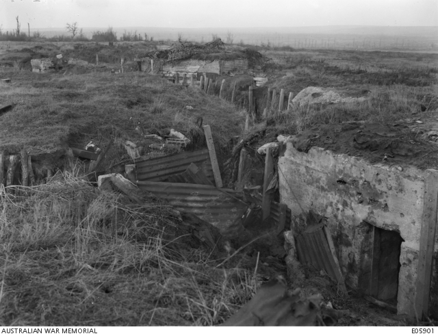 Messines, Belgium. 14 December 1919. Trench of top of Hill 63 ...