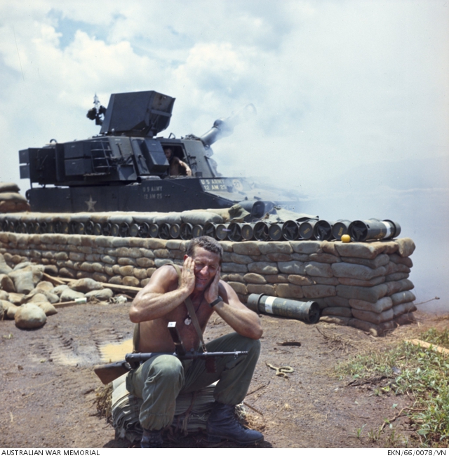 South Vietnam. 1966. Australian soldier of Liaison team with US 155 ...