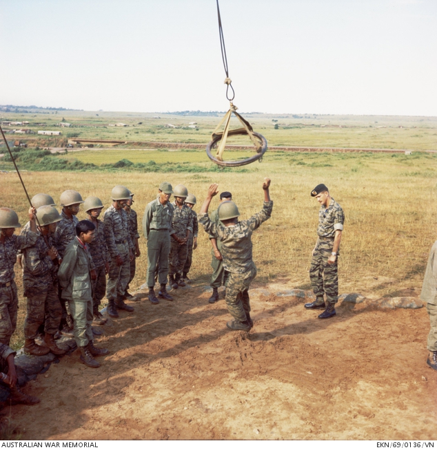 Pleiku, South Vietnam. 1969. Warrant Officer 2 (WO2) John Vincent of ...