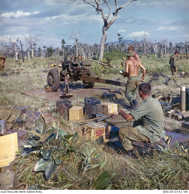 May Tao, South Vietnam. 2 December 1969. Men of 101st Battery, Royal ...