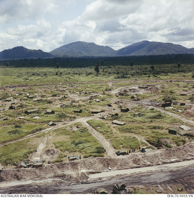 South Vietnam. July 1970. Aerial view of Fire Support Base (FSB) Tess ...