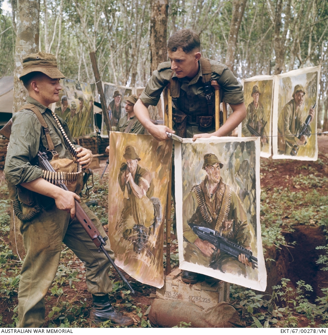 Vietnam. 1967. Official war artist Lieutenant Bruce Fletcher of Glen ...