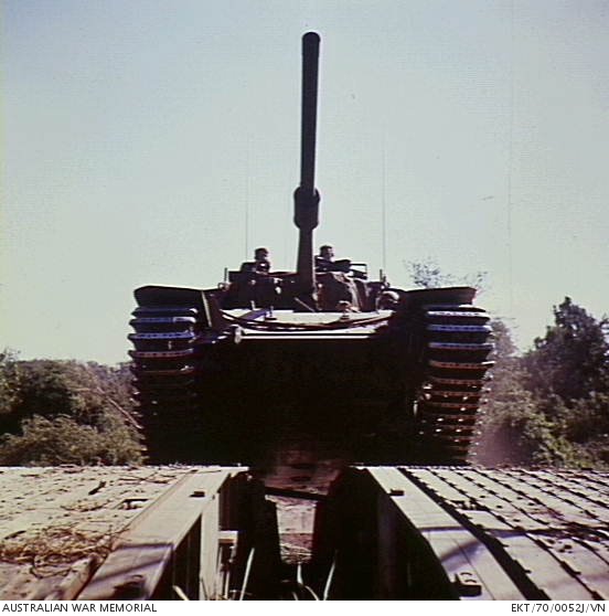 Binh Tuy Province, South Vietnam. February 1970. The 20 pounder gun of ...