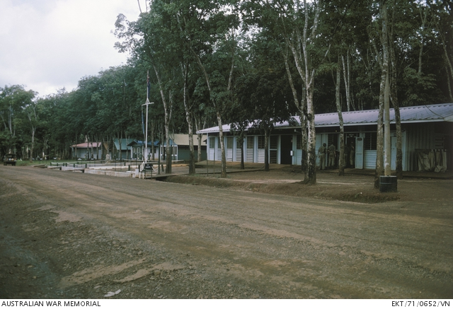 Nui Dat, South Vietnam. 1971. Exterior view of Battalion Headquarters ...