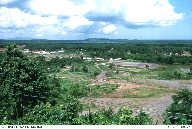 Nui Dat, South Vietnam. 1971. Aerial view of 1st Australian Task Force ...