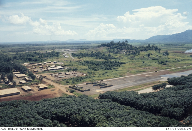 Nui Dat, South Vietnam. 1971. Aerial view of 1st Australian Task Force ...