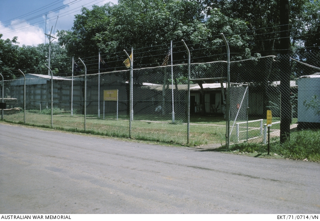 Nui Dat, South Vietnam. 1971. The buildings of Headquarters at 1st ...