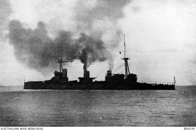 The battle cruiser HMAS Australia. Australia was the first flagship of ...