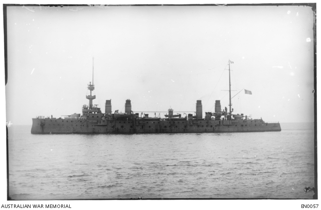 A French 'Gueydon Class' cruiser, possibly the Montcalm, in an ...
