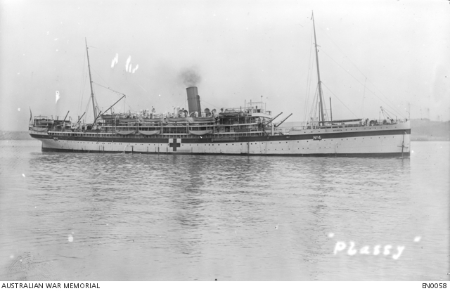 The Grand Fleet hospital ship Plassy in port after discharging its ...