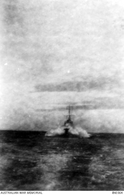 HMAS Yarra makes her way through heavy seas off the French coast en ...