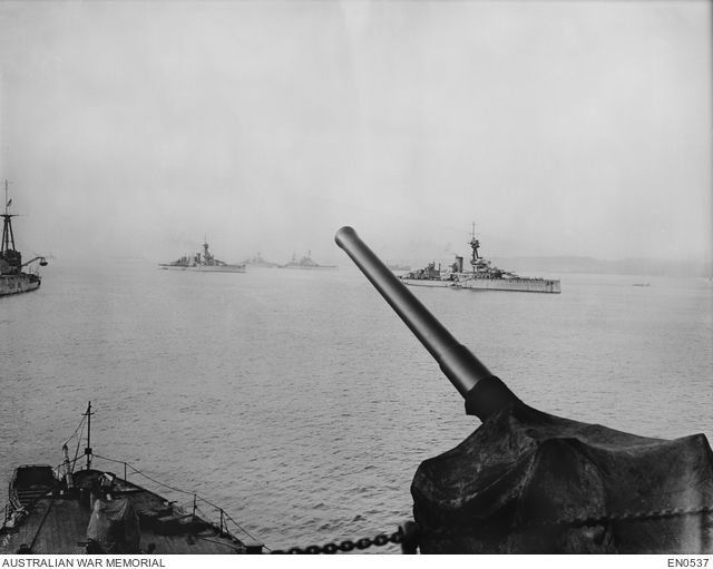 Ships of the Royal Navy's 2nd and 3rd Battle Cruiser Squadron. HMAS ...