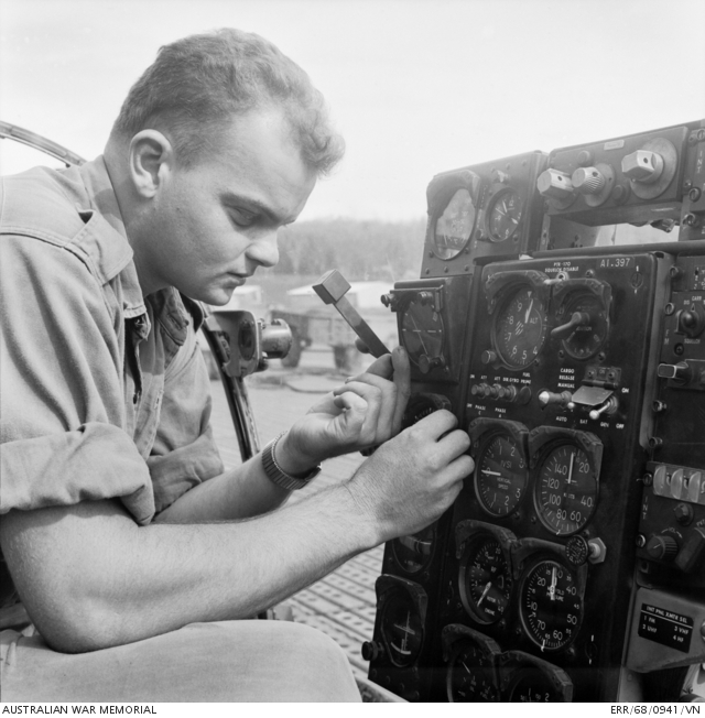 Nui Dat, South Vietnam. 1968-10. Craftsman Owen Britnell of Biggenden ...