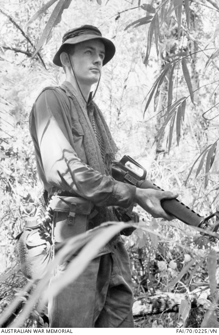 Phuoc Tuy Province, South Vietnam. April 1970. Moving stealthily ...