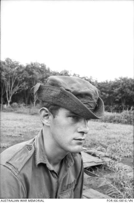 Vietnam. 1966-09. Portrait of Private John Ackerley of Norfold, Tas ...