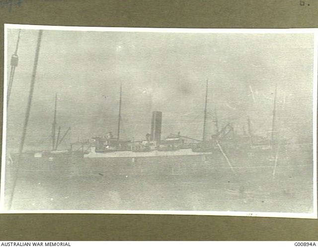 At Sea, Turkey. 25 April 1915. Troop transport ship Argyllshire, A8 ...