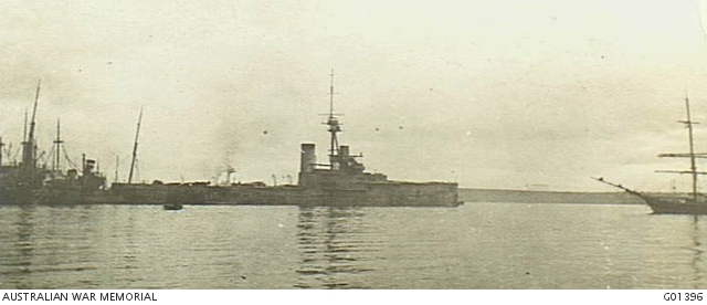 At Sea. November 1915. The old Orient liner Oruba, which was turned ...