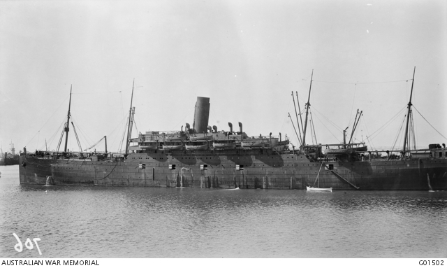 Egypt. 29 March 1916. The HMT Minnewaska, one of the transports waiting ...