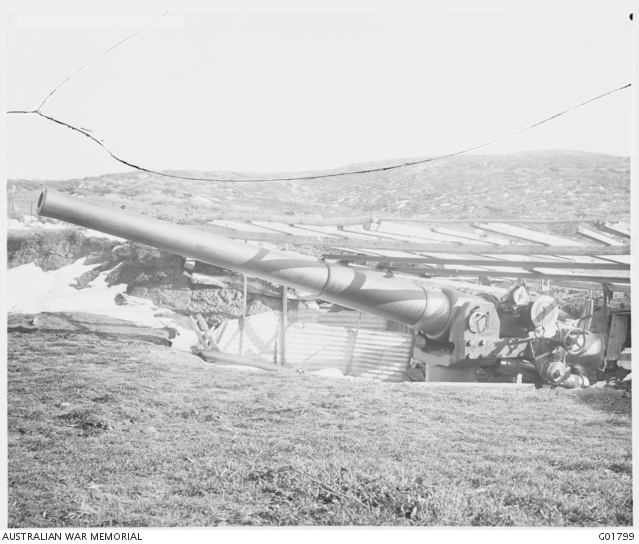 A Turkish 6 inch gun on Baby 100 pointing out to sea. This gun was made ...