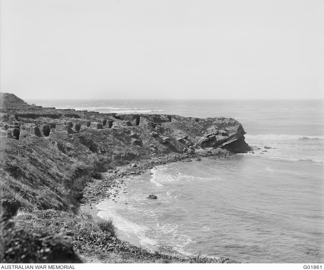 A section of the southern coastline in Suvla Bay. One of a series of ...