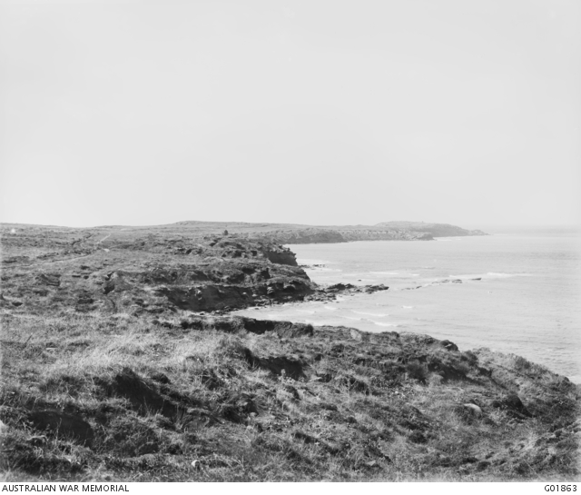 View of the coastline looking south along Suvla Bay. One of a series of ...