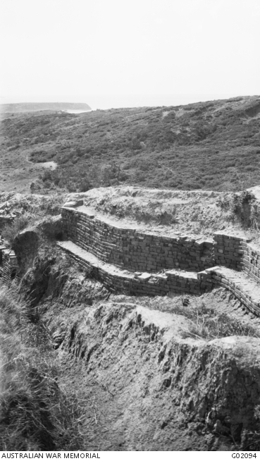 Turkish trenches on Sniper's Ridge near where the Turkish were attacked ...