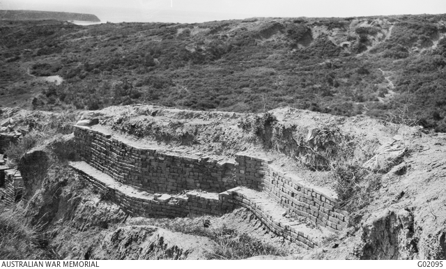 Turkish trenches on Sniper's Ridge near where the Turkish were attacked ...