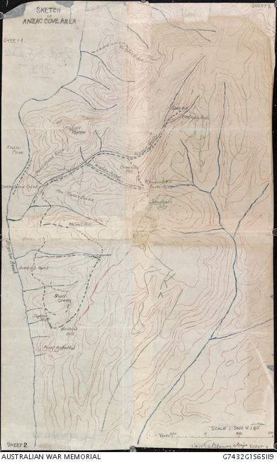 Sketch of Anzac Cove Area | Australian War Memorial