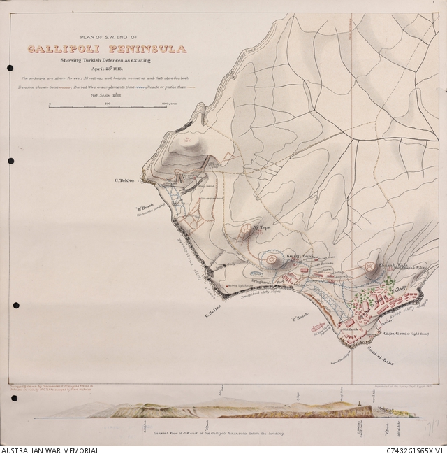 Plan of SW end of Gallipoli Peninsula | Australian War Memorial