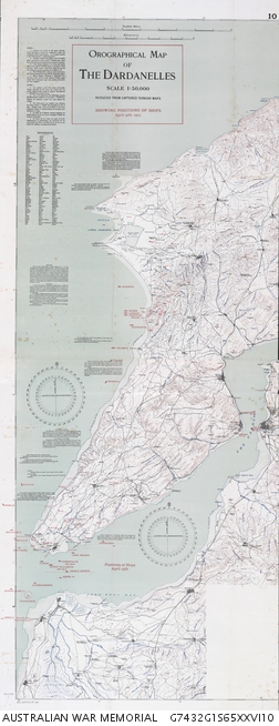 map showing positions of ships April 25th 1915 | Australian War Memorial