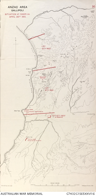 Anzac Area Gallipoli Situation at Dawn on April | Australian War Memorial