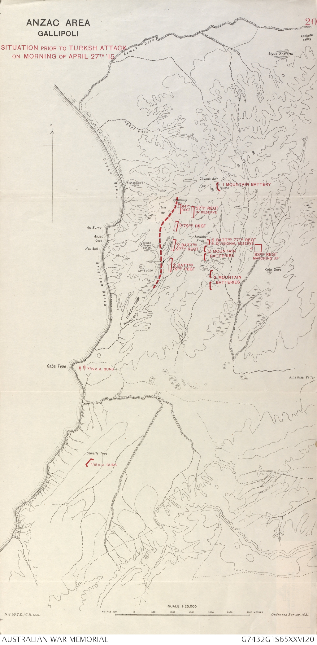 Anzac Area Gallipoli Situation prior to Turkish | Australian War Memorial