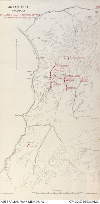 Anzac Area Gallipoli Situation prior to Turkish | Australian War Memorial