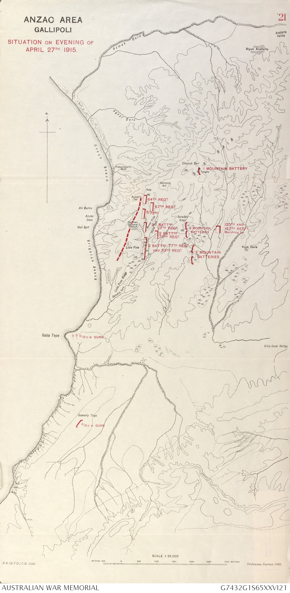 Anzac Area Gallipoli Situation on Evening of Apr | Australian War Memorial
