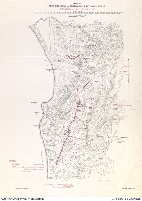 area occupied A&NZAC May 18/19 | Australian War Memorial