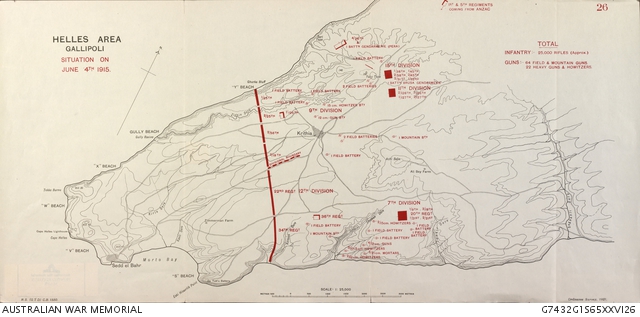 Helles Area Gallipoli Situation on June 4th 1915 | Australian War Memorial