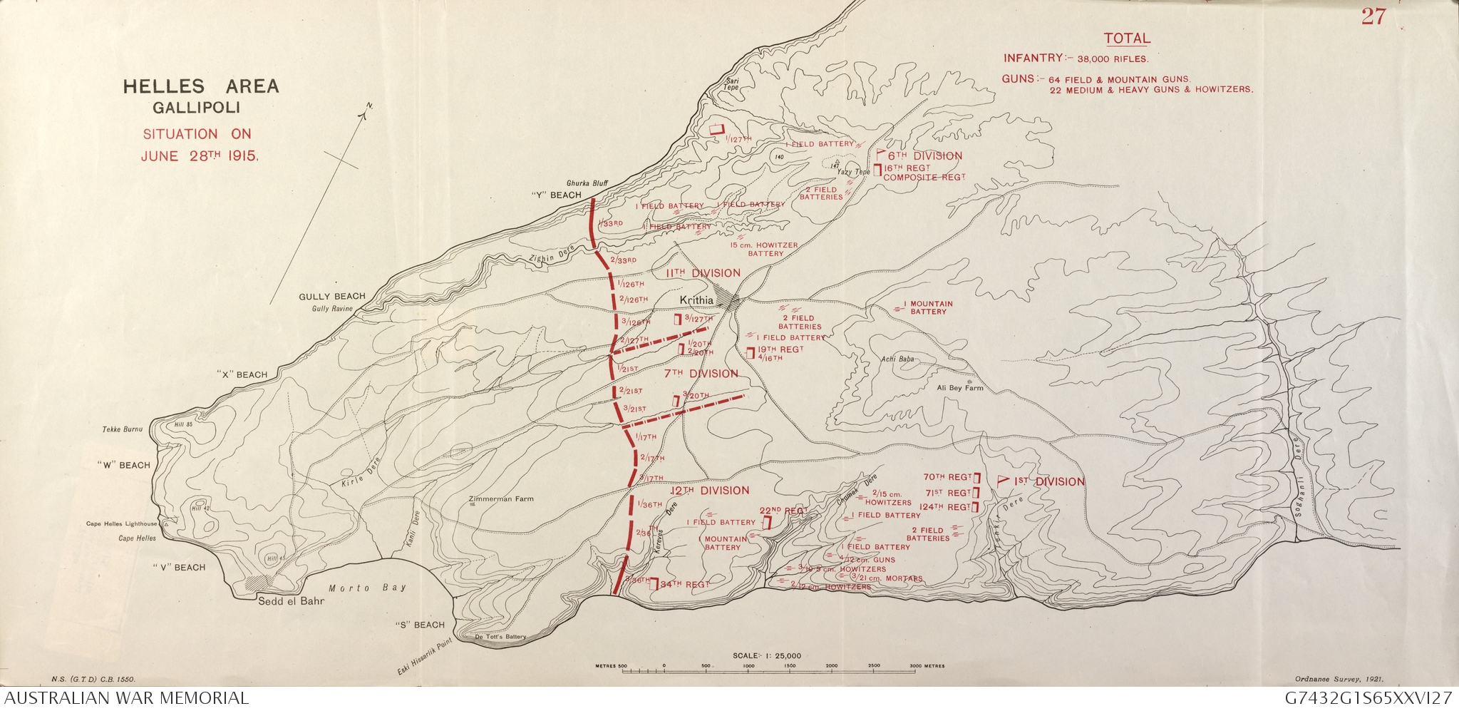Helles Area Gallipoli Situation on June 28th 191 | Australian War Memorial
