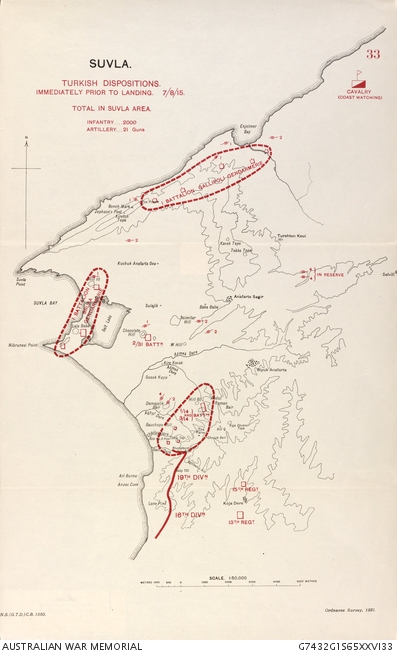 Suvla Turkish Dispositions Immediately Prior to | Australian War Memorial
