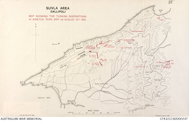 Suvla Area Gallipoli Map Showing the Turkish Dis | Australian War Memorial