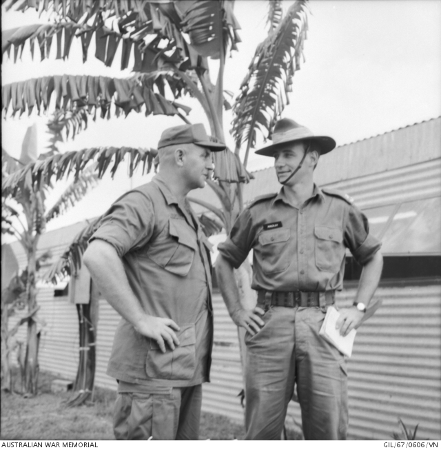 Vietnam. 1967-07. Standing by a palm tree is Major Ian B. Mckay of ...