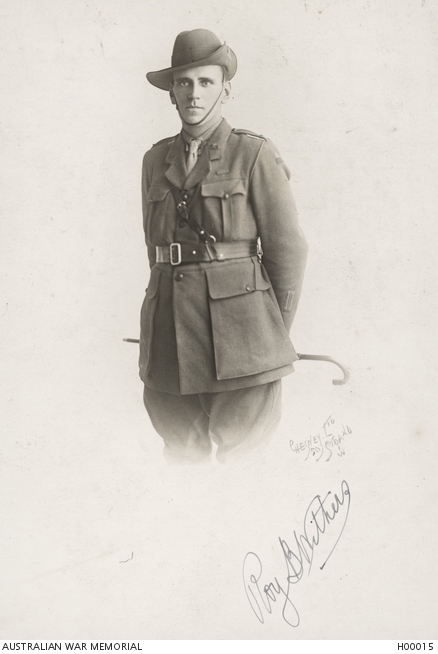 Autographed studio portrait of Second Lieutenant (2nd Lt) Roy Barrett ...