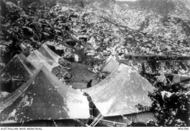 The camp and surrounds of Mule Gully covered in snow. | Australian War ...
