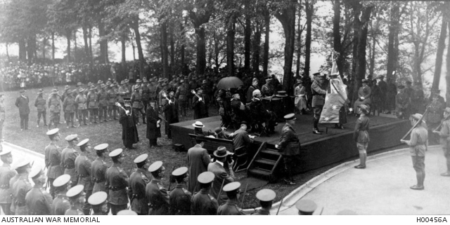A senior British General presenting a Divisional Flag to an officer of ...