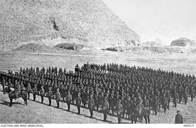 Members of the 3rd Battalion AIF assembled on parade. The 3rd Battalion ...