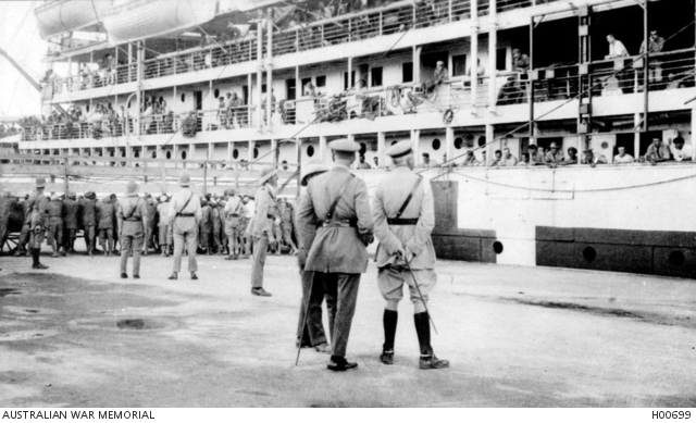 THE HOSPITAL SHIP HMHS ASSAYE AFTER ARRIVING FROM HAIFA. THE FIRST ...
